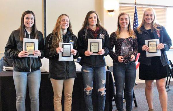 Jinelle Siergiej, Molly Engstrom, Jessie Vetter and Rachel Kenyon Awards