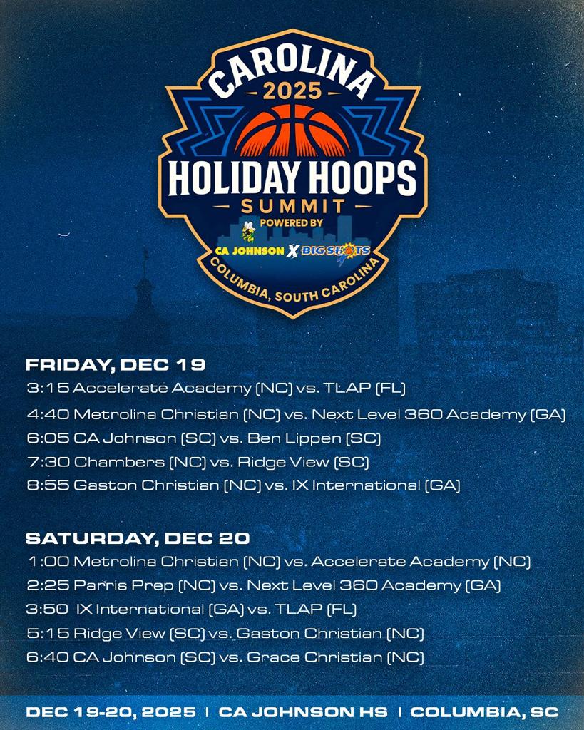 Dec. 19, 2026 | Carolina Holiday Hoops Summit | Columbia, SC