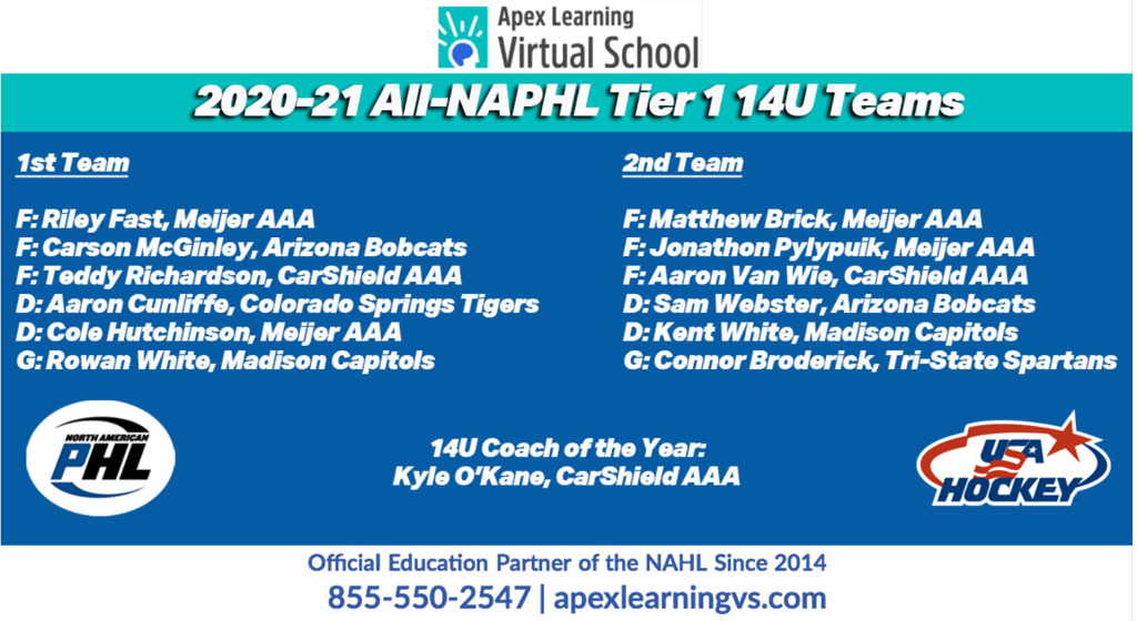 NAPHL - ALL STAR TEAMS & HONOR ROLL