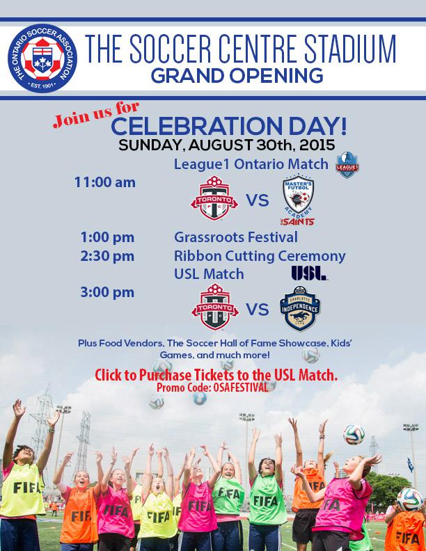 Come To The Ontario Soccer Centre Stadium Grand Opening This Sunday